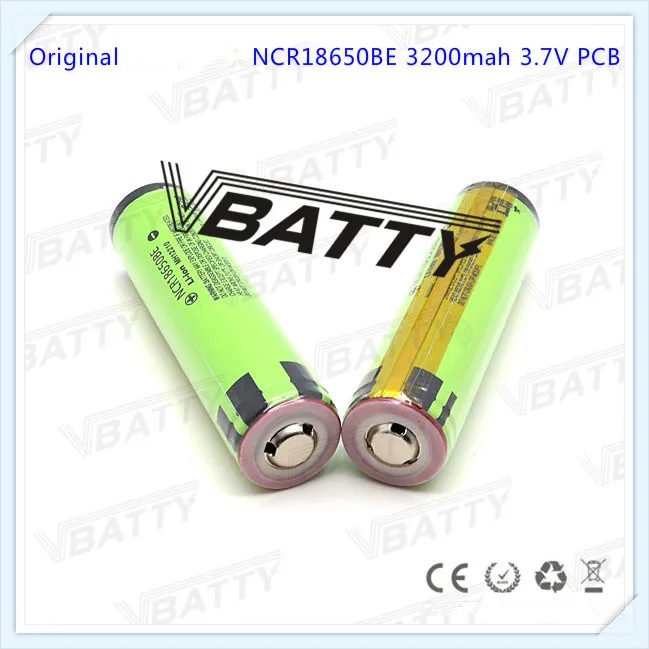 High capacity Button Top 18650 battery for NCR18650BE 3200mah cell ...