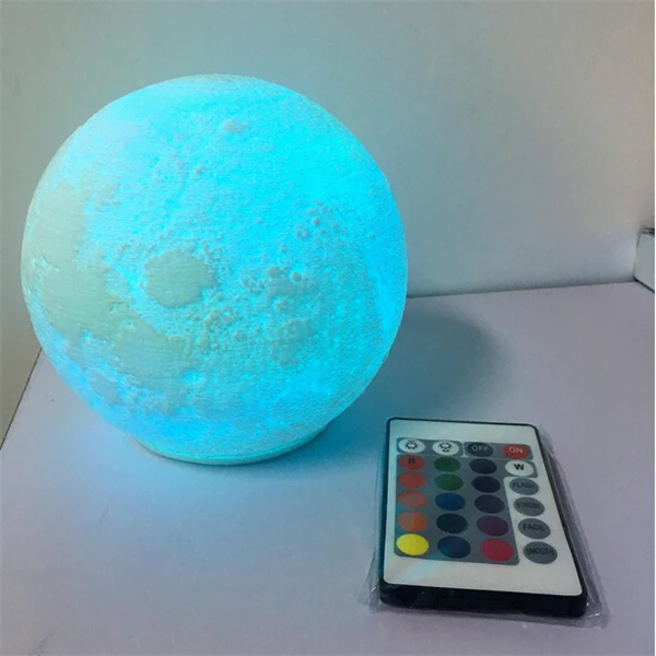 3d Moonlight Remote Control Colorful 3d Print Moon Night Light Romantic ...