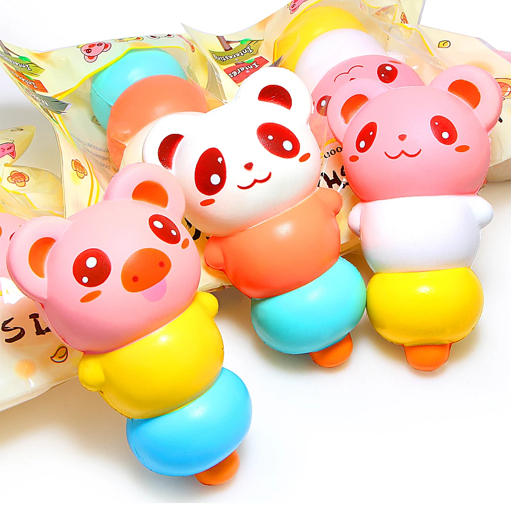Jumbo Squishy Cute Face Panda/Bear String Squishies Soft Slow Rising ...