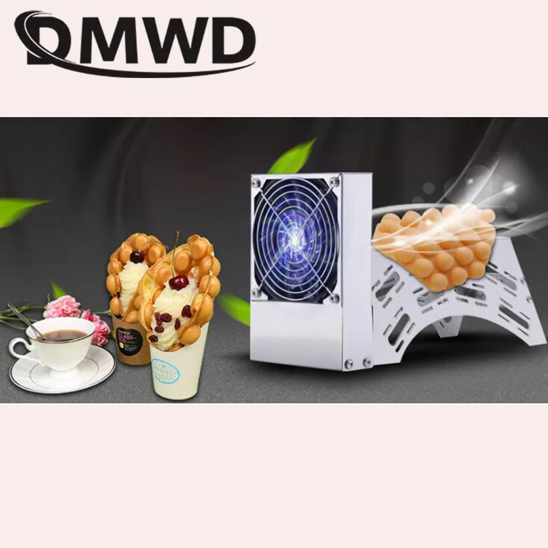 DMWD Komersial Stainless Steel Telur Bubble Waffle Maker Mini Infrared ...