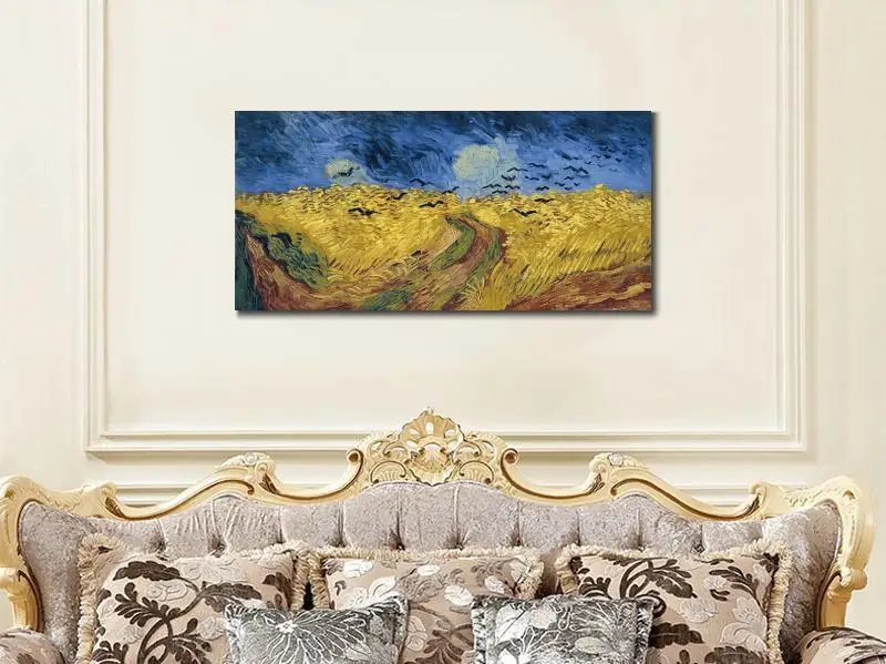 High quality Vincent Van Gogh modern art Wheat field with Crows Oil ...