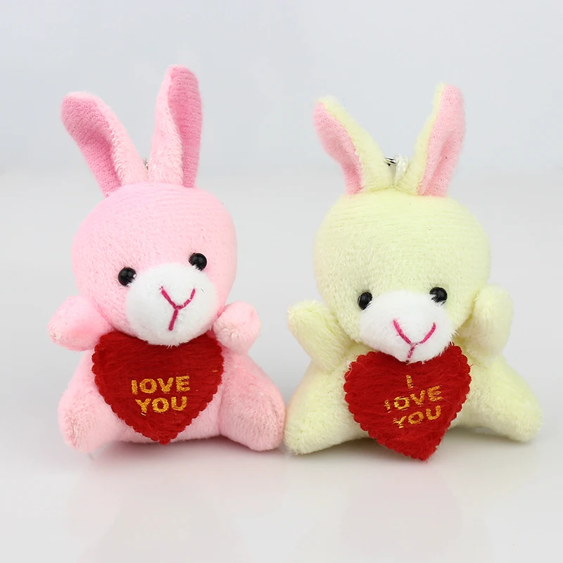 H 6cm mini Cute Rabbit plush love rabbits holding heart Stuffed toys ...