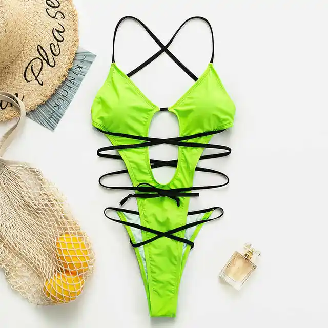 Bandage Thong Swimwear 2019 Sexy Bathing Suit Women Monokini String