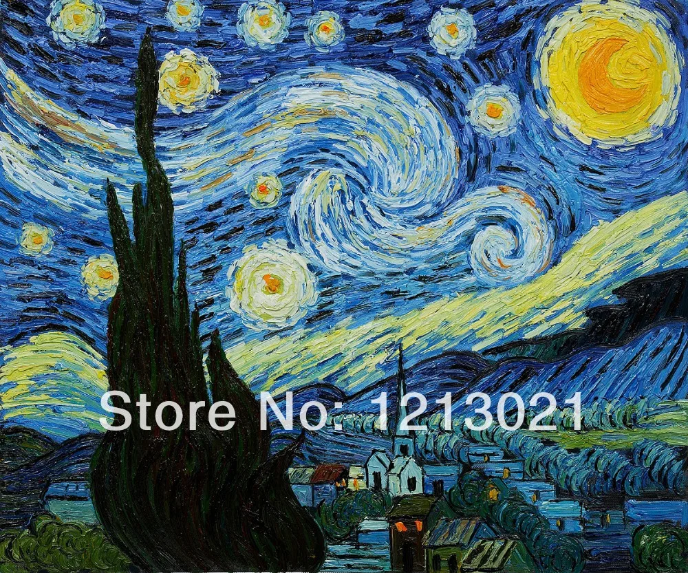 Starry Night,Gallery Wrapped Canvas,Claude Monet Painting high quality ...