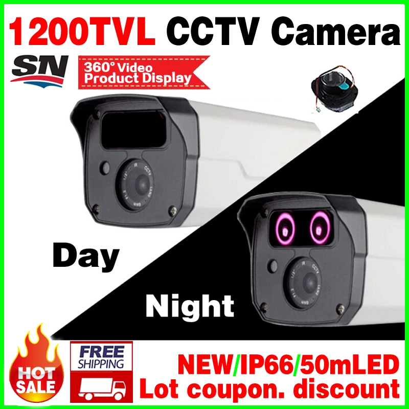 2017New stealth appearance 1/4"CMOS 1200tvl HD CCTV Camera IR Array ...