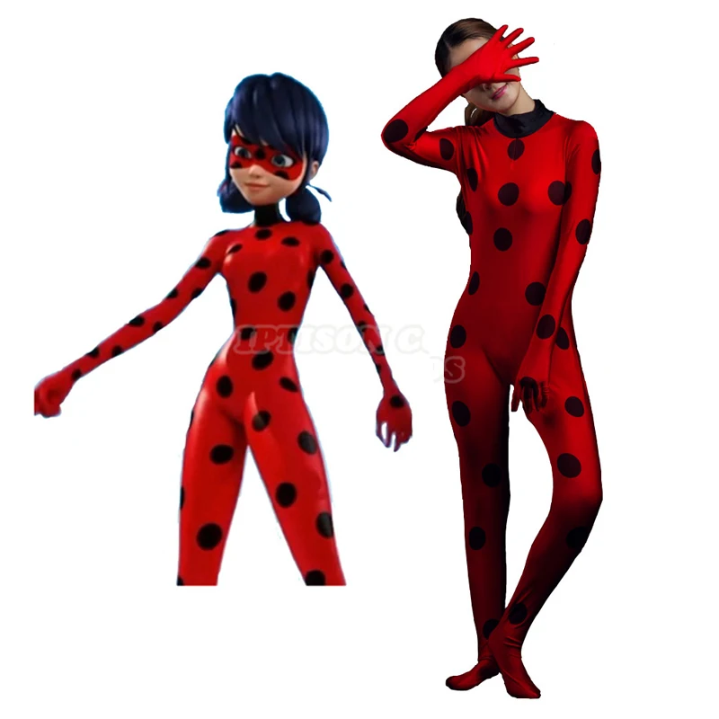 Miraculous Ladybug Costume Anime Cosplay Jumpsuit Marinette Magic ...