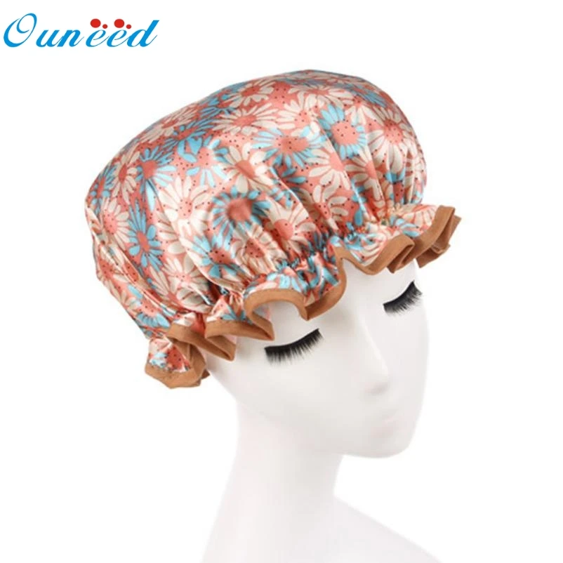 Women Shower Caps Colorful Bath Shower Hair Cover Adults Waterproof ...