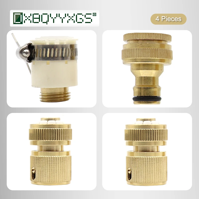 4pcs Garden copper Water Connectors Quick,Round Tap,Threaded Tap ...