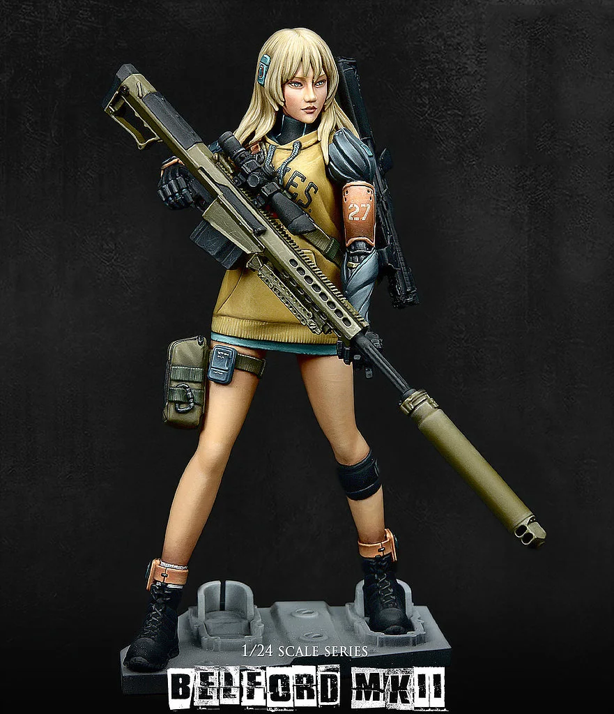 1/24 Scale Resin Figure Female Sniper 75mm - Model Building Kits ...