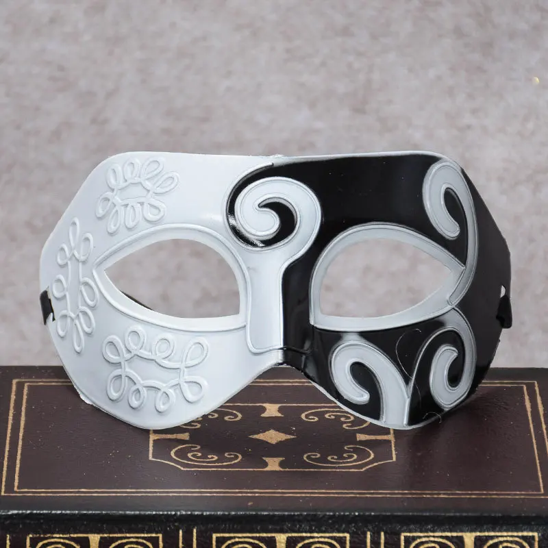 1 Piece Jazz Men Mask Masquerade Halloween Day Men Multicolor Carved ...