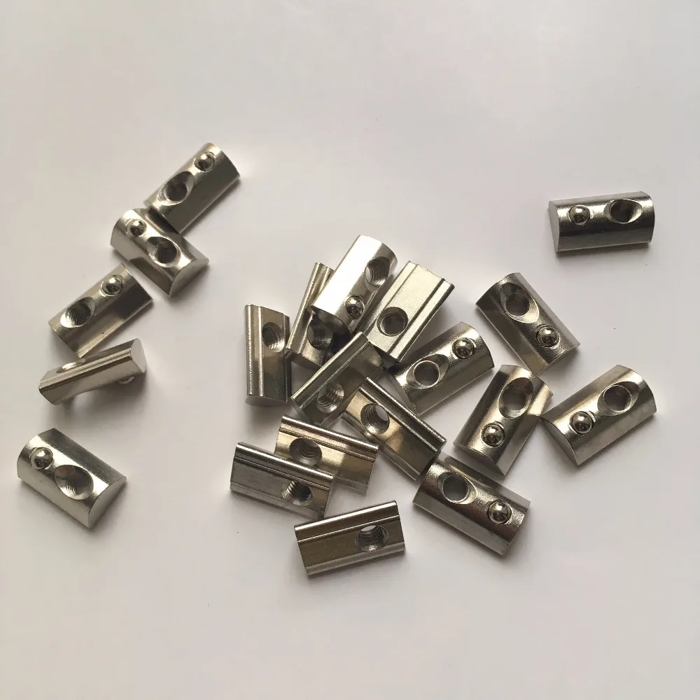 20pcs/lot match use 40 series aluminum profile elastic nut with steel ...