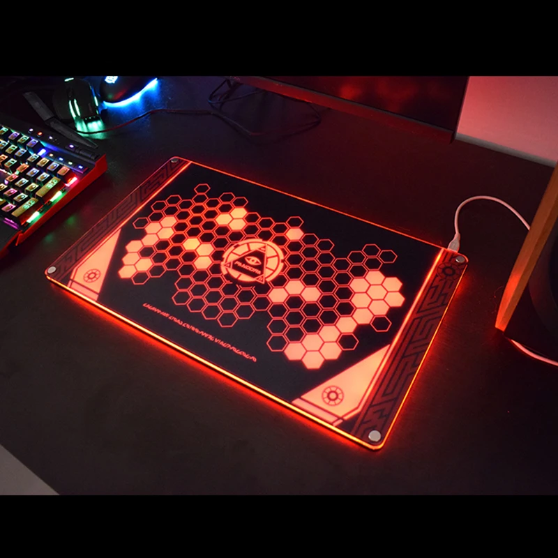 Rgb Illuminate Glass Game Pandora Mousepad Compatible With Most Laser And Optical Mouse 4023cm