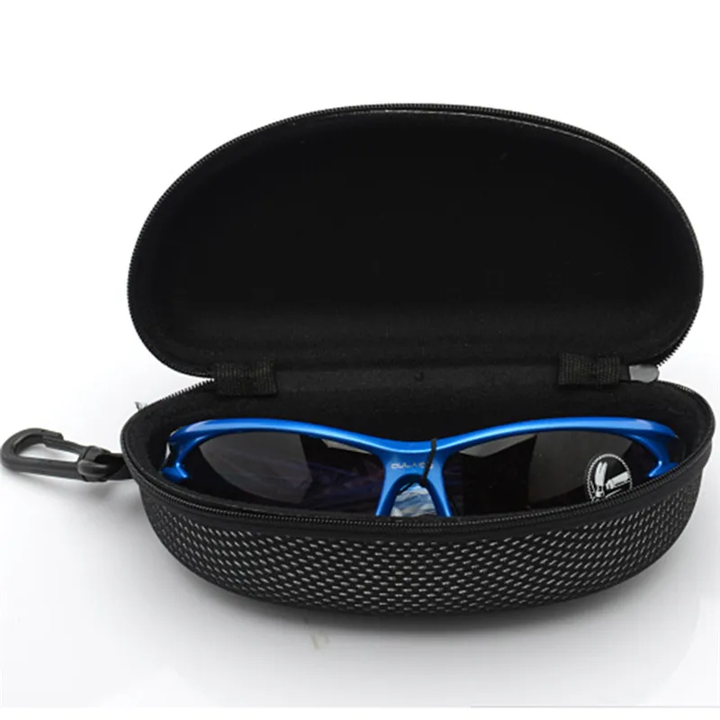 New Portable Zipper Sunglasses Case Eye Glasses Clam Shell Protector Hard Pouch Black Eva