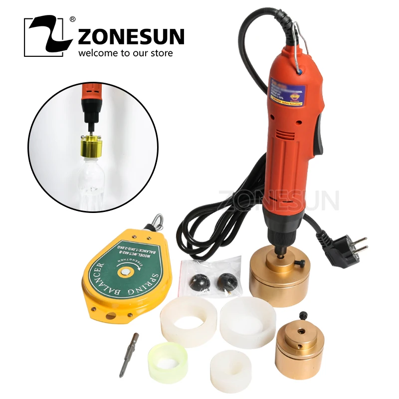 ZONESUN 28 32mm plastic bottle capper Portable automatic electric ...