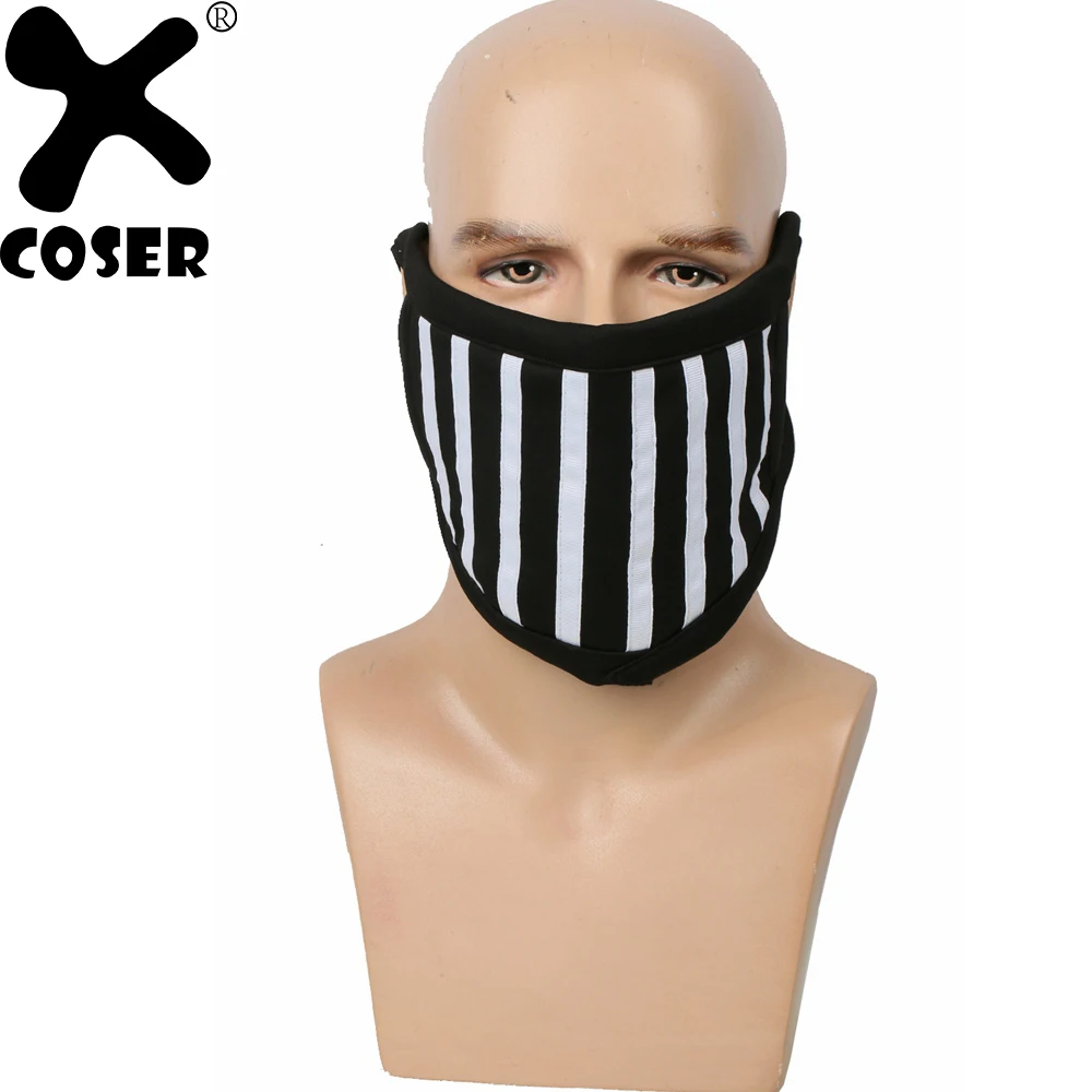 XCOSER Ticci Toby Black & White Stripes Cotton Face Mask Cosplay Props ...