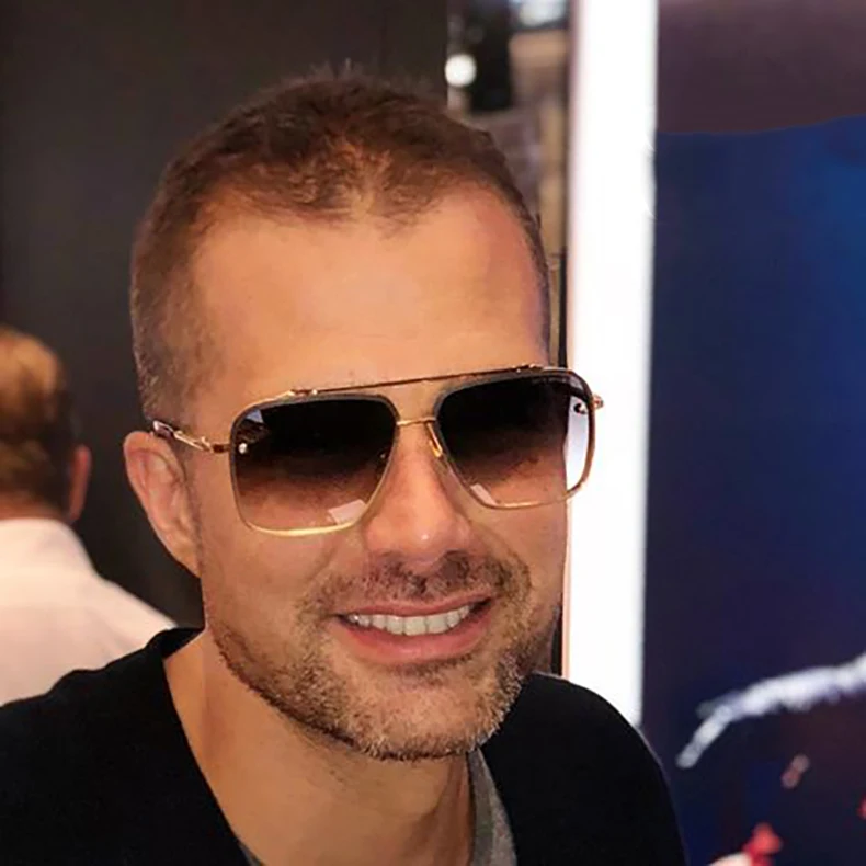 DPZ модные классические солнцезащитные очки Mach Six с градиентом, крутые Мужские Винтажные ...