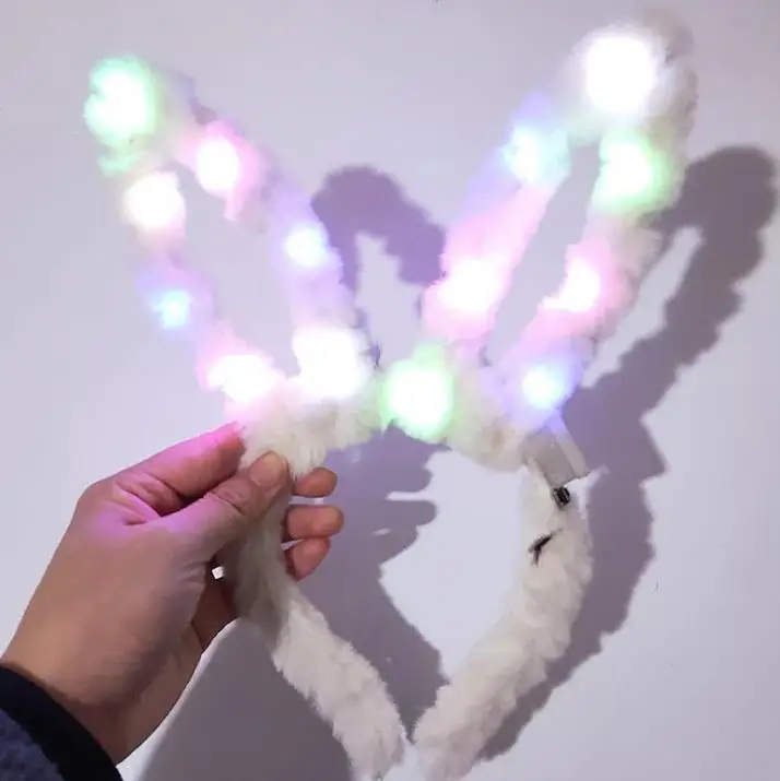LED-Flashing-Plush-Rabbit-Ears-Headband-Women-Girls-Bunny-Light-Up ...