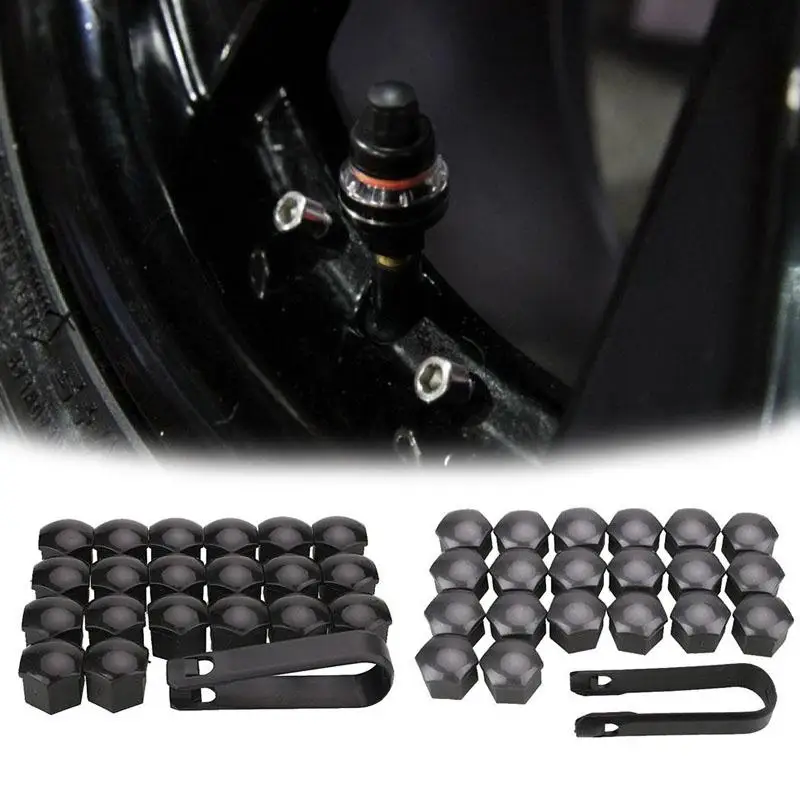 Car Wheel Auto Hub Screw Cover 20Pcs 17mm Plastic Nut Bolt Caps Screw ...