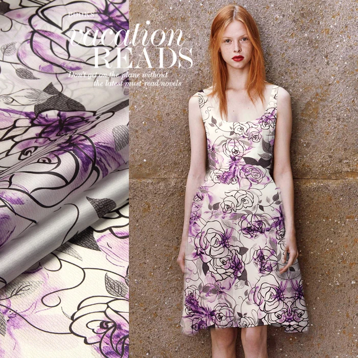 1.2m/pcs Wide format digital printing silk satin organza dress fabric ...