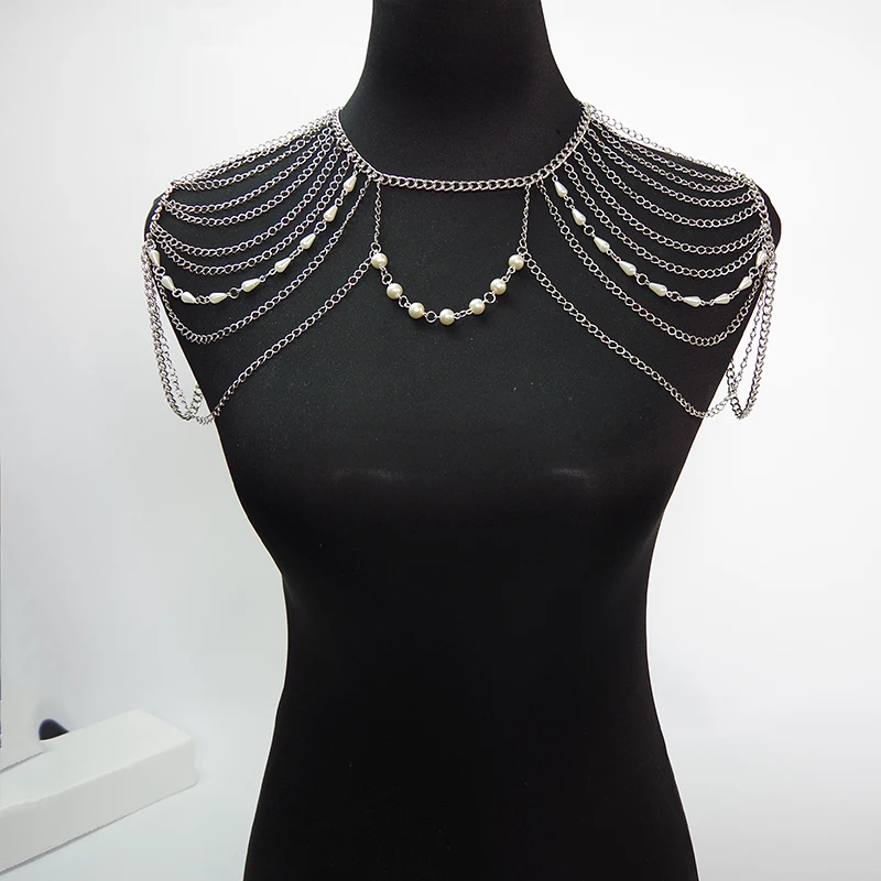Shoulder Chain Necklaces&Pendants beads Chains Punk Necklace 2019 ...