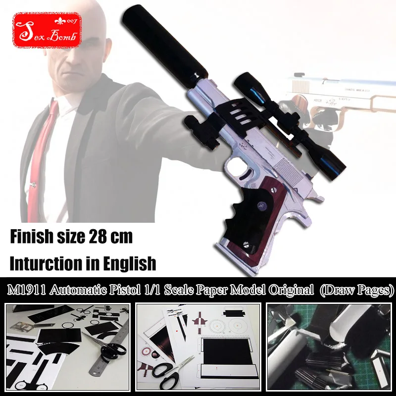 2017-New-Classic-M1911-Automatic-Pistol-Scaled-3D-Paper-Model-Cosplay ...