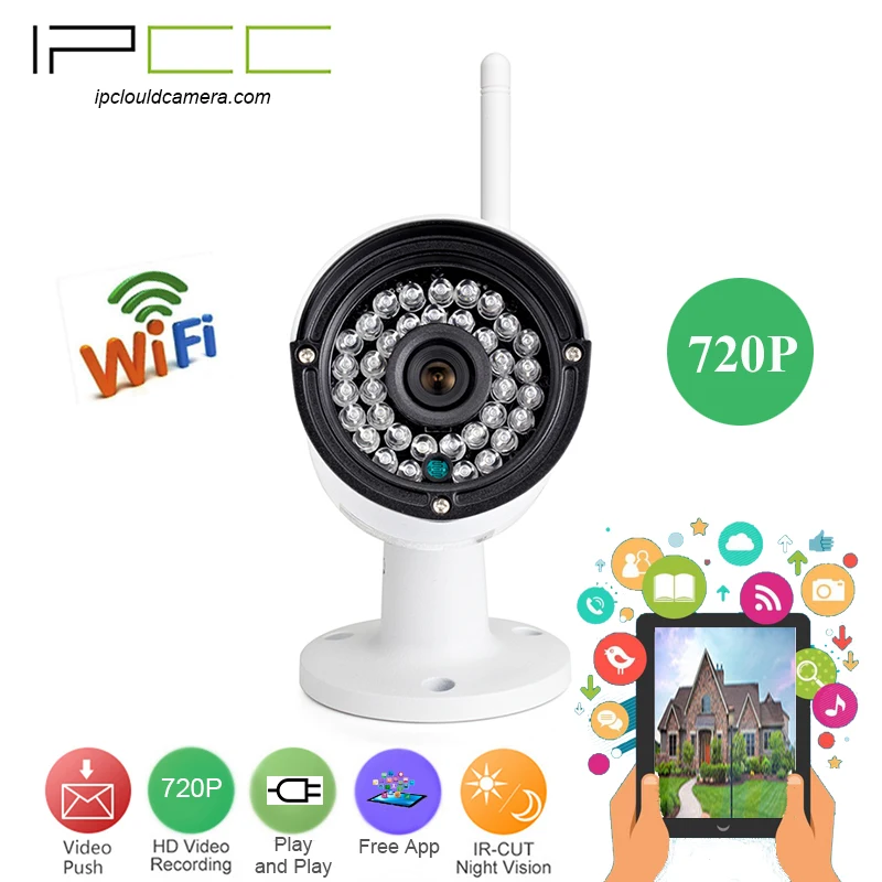 IPCC Built in8G TF card 720P bullet wifi ip camera Wireless ...