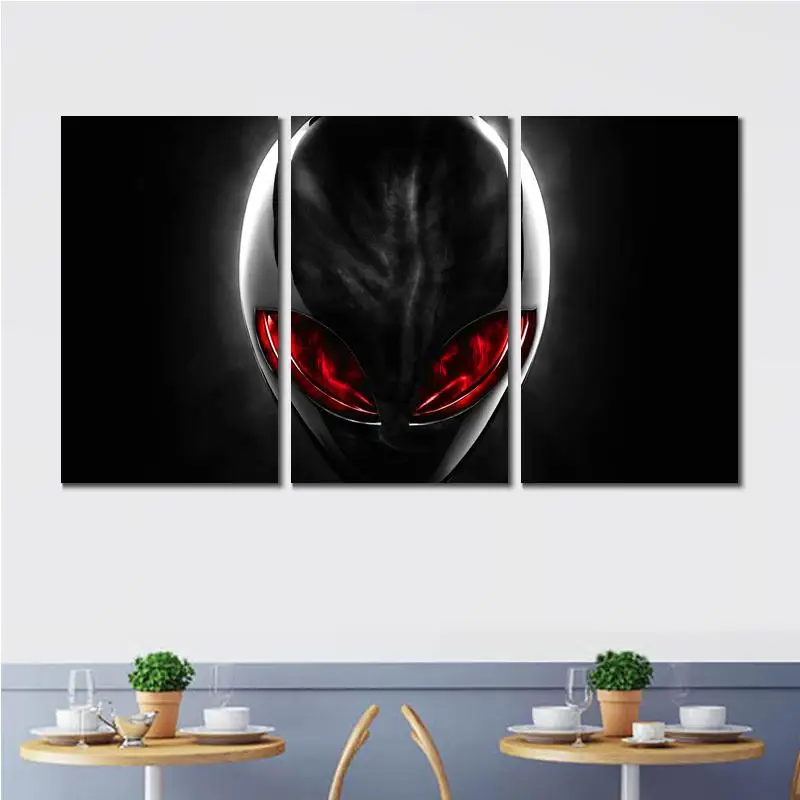 3 sets prints alien canvas printed painting wall pictures for living ...