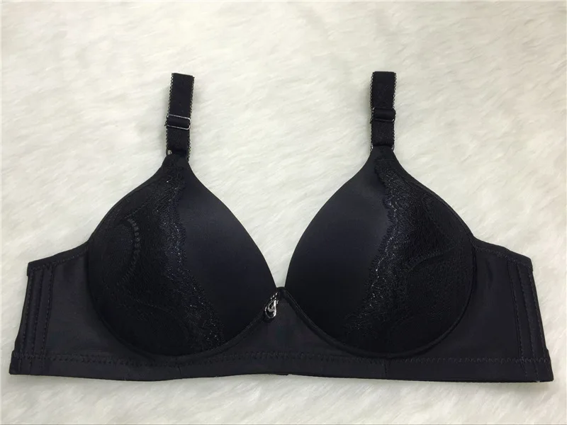 Ladies black wireless bra plus size 75 80 85 90 95 A B C cup brassiere ...
