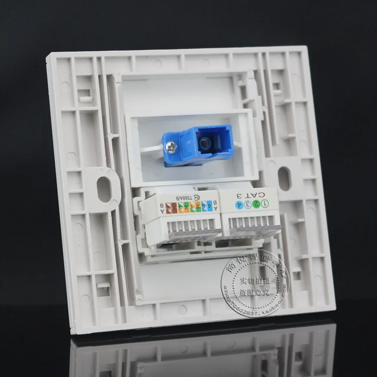Wall Socket Plate Sc Opitcal Fiber + Rj45 Cat5 Lan Network +rj11 Cat3 ...
