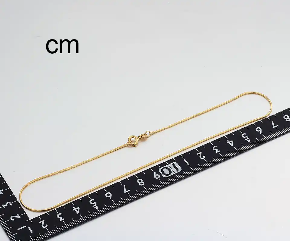 Yellow Gold Color Slim Thin Snake Chain 14" Choker Necklace for ...