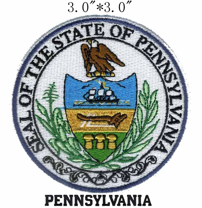 Pennsylvania State Seal embroidery patch 3" wide shipping /full sail ...