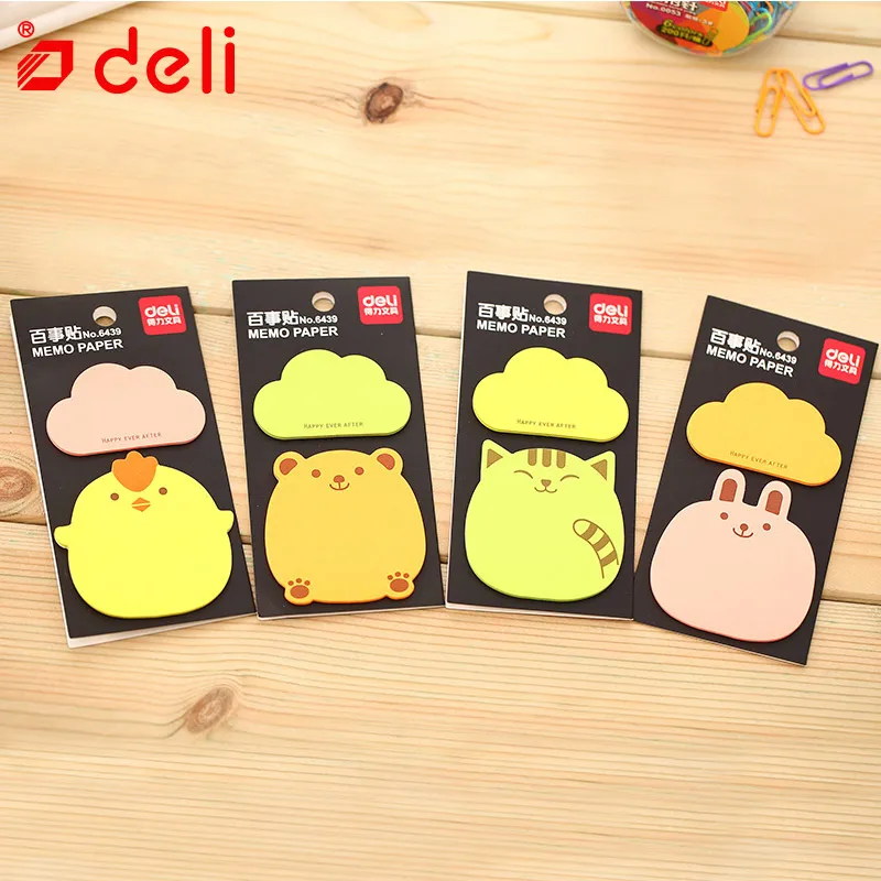 Deli kawaii memo paper student stationery self Adhesive sticker memo ...