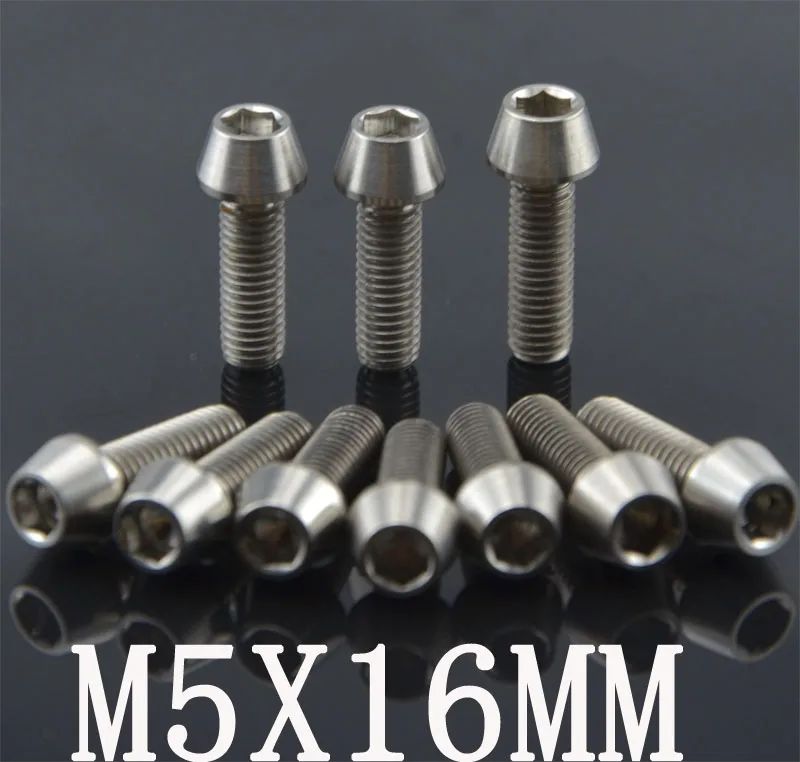 Allen Head Bike Bolts 5-Pack M6x16mm Titanium Bike Bolts - Allen Head Bicycle Brake Bolts (Grade ...