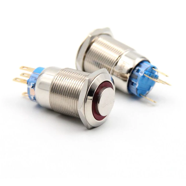 19305Z High flush head 19mm led push button switch latching IP67 ...