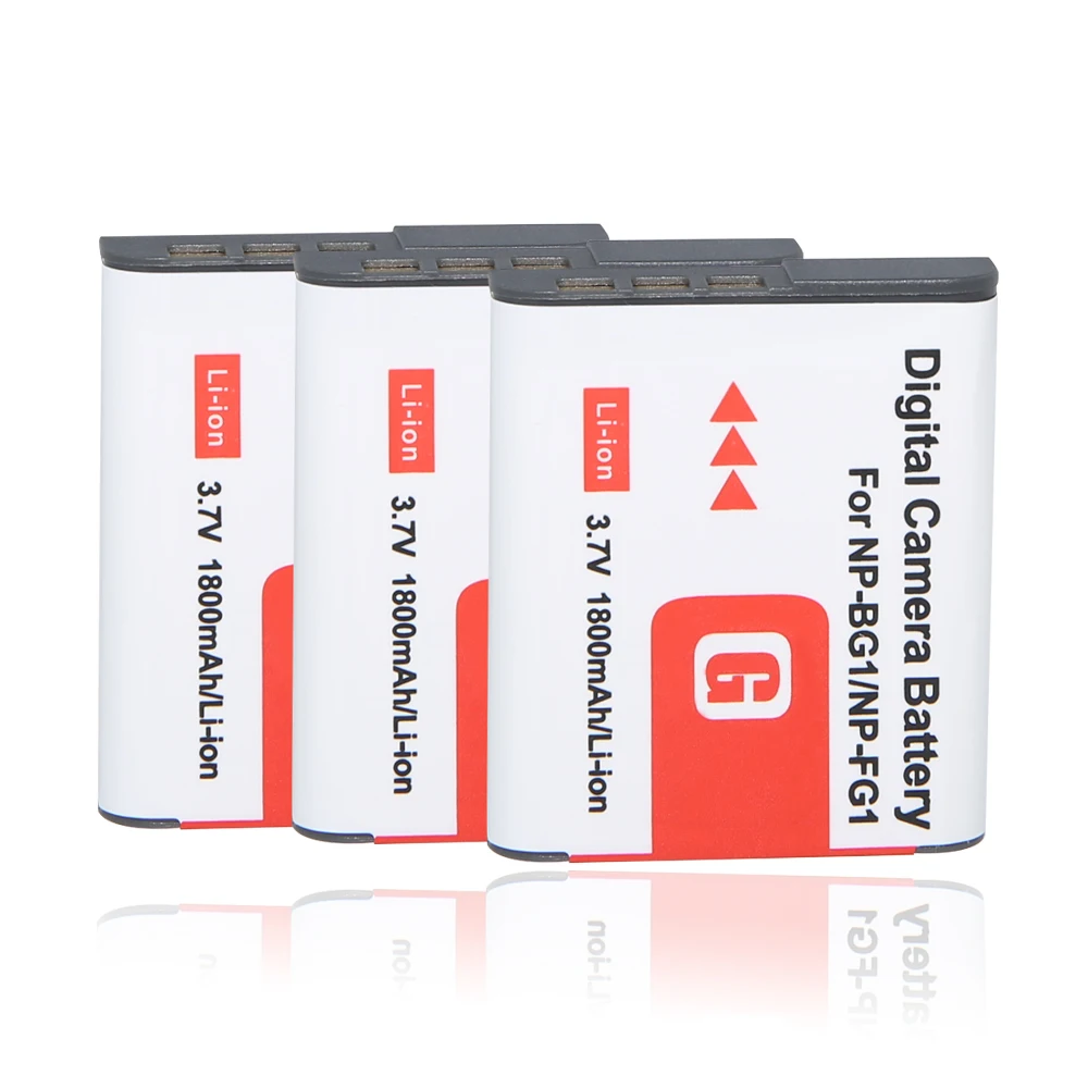 3* 1800mah NP BG1 NP BG1 NP FG1 Battery For SONY Cyber shot DSC H3 DSC ...