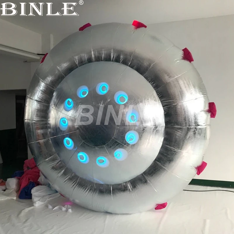 3m 10ft New attractive silvery giant inflatable UFO balloon with LED ...