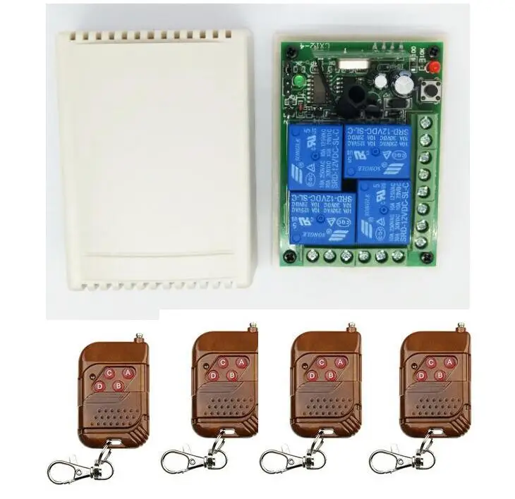 433 mhz DC12V 4CH RF Wireless Remote Control System teleswitch 1/2/3/4 ...
