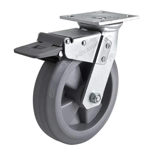 1PC EDL Heavy Duty 8 Inch Casters Wheels 400Kg TPE TPR Wheels Castors ...