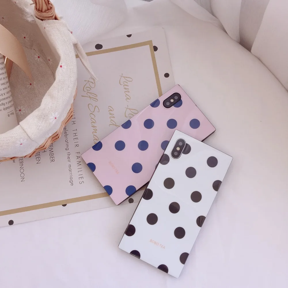 ORYKSZ Wave Point Phone Case For iPhone 7 8 X Vintage Patterned Glossy ...