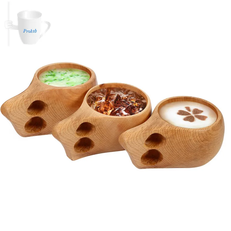 Handmade Water Coffee Mug Rubber Wooden Tea Milk Cups Juice Milk Water ...