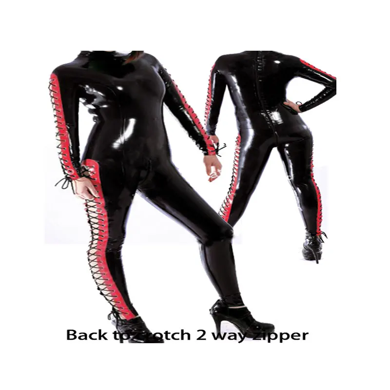 Sexy Club Wet Look Jumpsuit Pvc Bodysuit Catsuit For Night Club Ladies