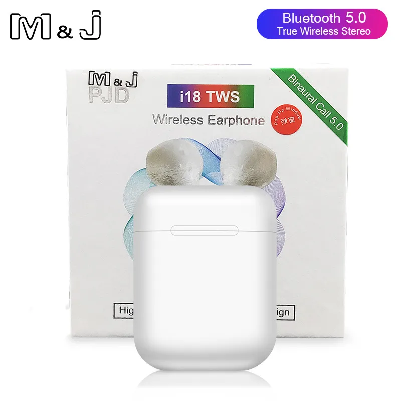 i18 наушники-вкладыши TWS с Беспроводной Bluetooth наушники 5,0 3D ...