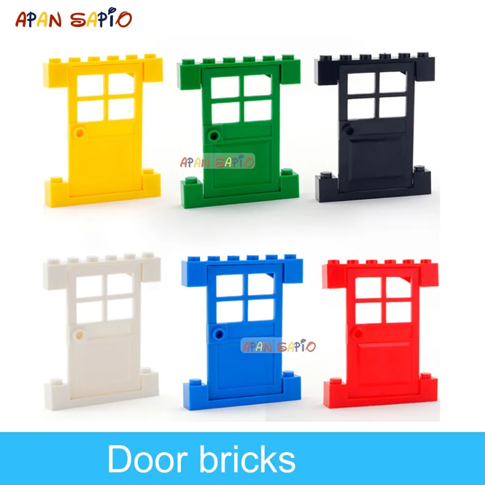 DIY Building Blocks Figures Bricks Door or Window Educational Creative ...