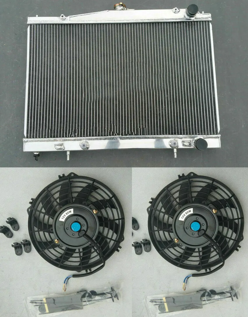 New Aluminum Radiator & Fan For Nissan Pintara Skyline R33 R34 Gt Gtt ...