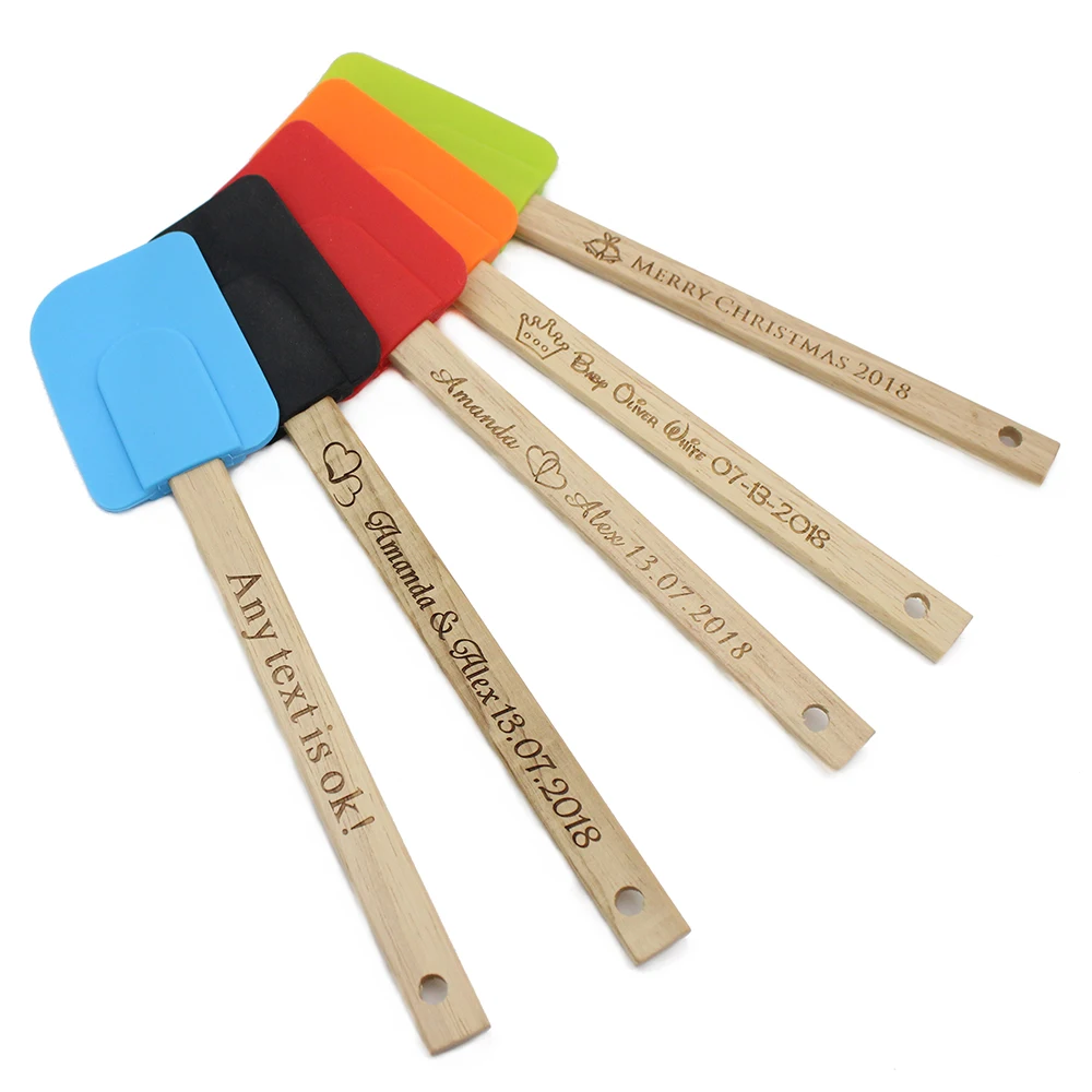 YANGSION-Personalized-Engraved-Wooden-Silicone-Handle-Spatula-Baking ...