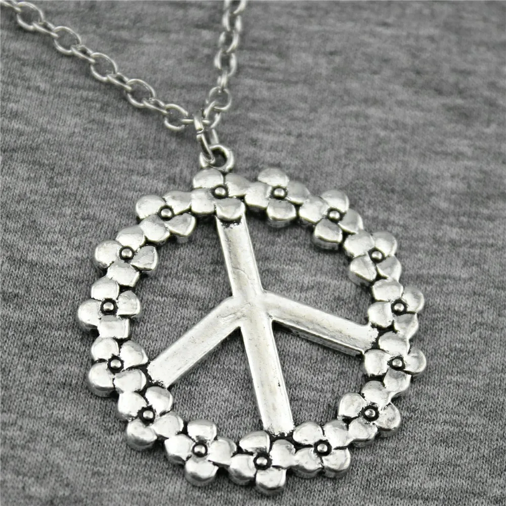 Aliexpress.com : Buy WYSIWYG 38mm Peace Sign Pendant Necklace, Fashion ...