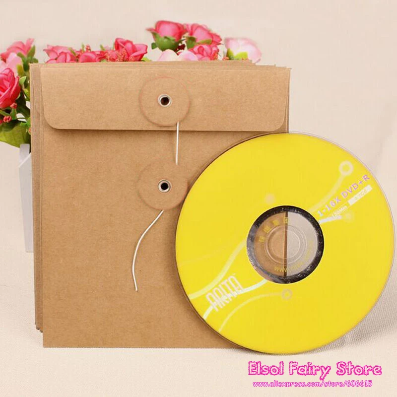 20pcs Creative Cd Paper Case Bag,blank Kraft Envelopes, Natural Color ...