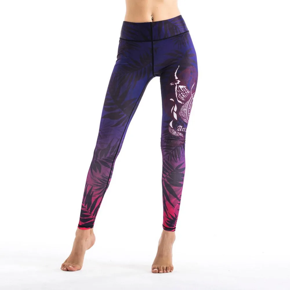 5 Style Unique Women Yoga Pants Colorful Printed High Waist Leggings ...