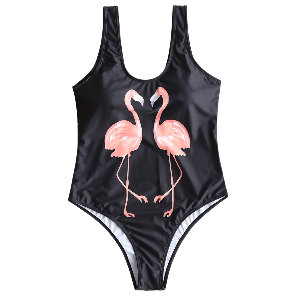 2018 Summer Cartoon Flamingo Women Bathing Suit Beach Swimwear Sexy