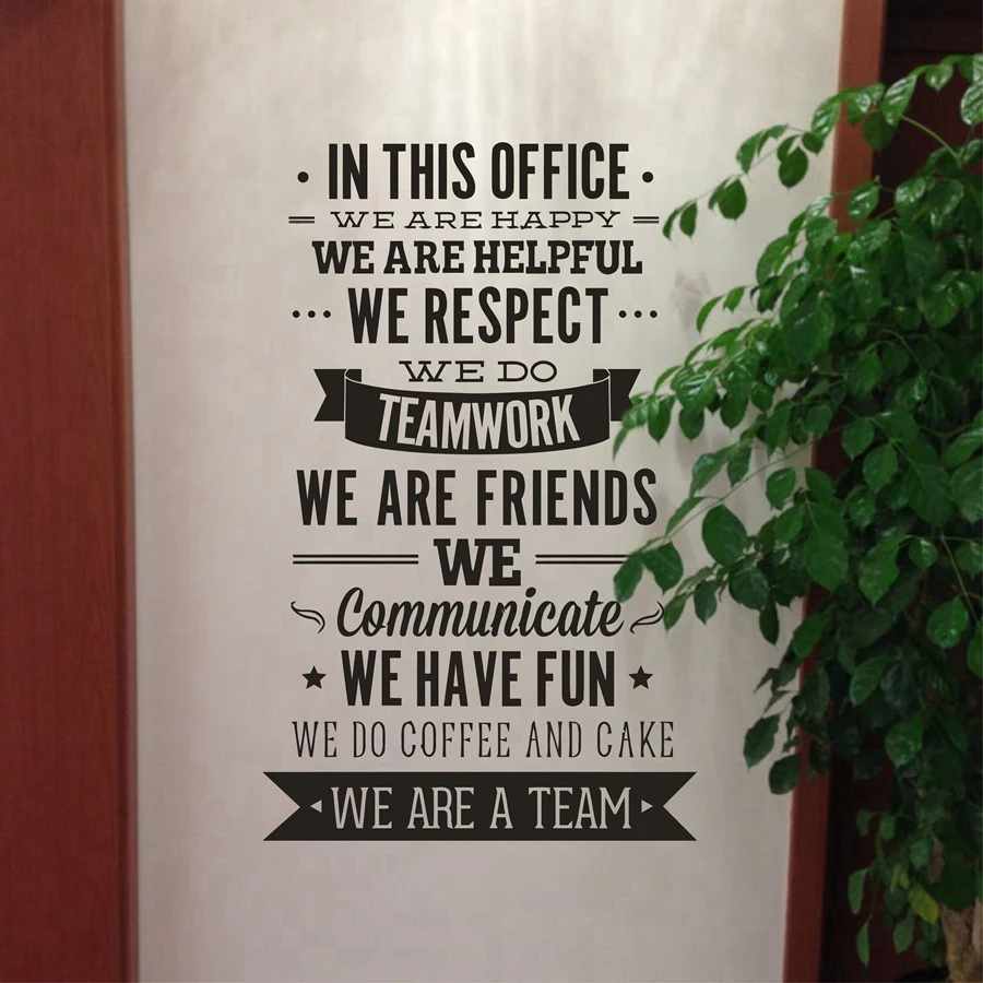 מוצר - Office Rules Wall Sticker " We Are A Team" Increase Team ...